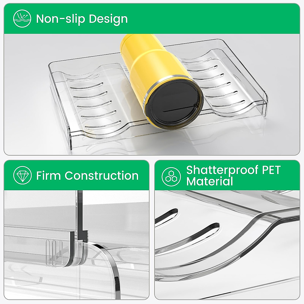 Phsycolv Water Bottle Organizer Compatible with Stanley 40oz Tumbler with Handle, 4 Pack Stackable Cup Organizer for Cabinet, Pantry Kitchen Organizers and Storage for Cup Accessories, Wine Rack Gift