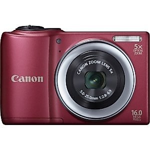 Canon PowerShot A810 16.0 MP Digital Camera with 5X Digital Image Stabilized Zoom 28mm Wide-Angle Lens with 720p HD Video Recording (Red)