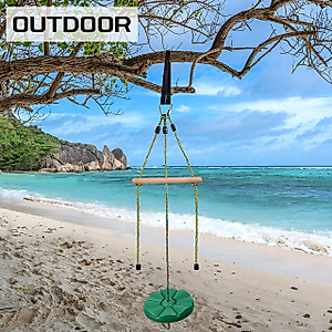 Swing for Kids Disc Swing Tree Swing Set Accessories Rope Swing Adjustable Swing Set with Monkey Bars 1 Carabiner 2 Added Hanging Straps, 3 in 1 Heavy Duty Swingset for Zipline Outdoor Backyard