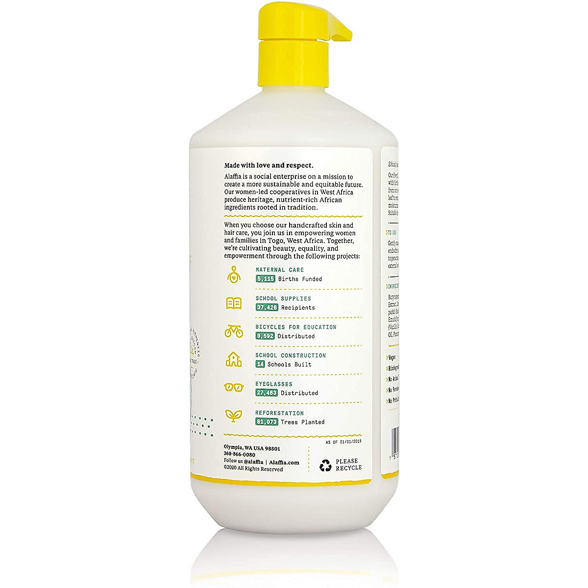 Alaffia EveryDay Shea Conditioner, Moisturizes, Restores and Protects. Made with Fair Trade Shea Butter, Cruelty Free, No Parabens, Vegan, Vanilla Mint 32 Fl Oz