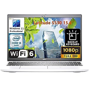 Dell 2023 Latitude 5000 5530 Business Laptop Computer, 15.6" FHD, 12th Gen Intel 10 Cores i5-1235U, 16GB DDR4 RAM, 512GB PCIe SSD, WiFi 6, Bluetooth 5.2, Backlit Keyboard, Silver, Windows 11 Pro