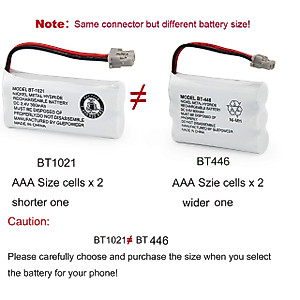 GLEPOWEER BT-446 BT446 BT-504 BT-1004 BT-1005 Cordless Phone Battery Compatible with Uniden UIP1868 TRU8885 TRU885-2 TRU8888 BBTY0503001 GE-TL26402 CPH-488B Handset Phone 3.6V 800mAh Ni-MH(2 Pack)