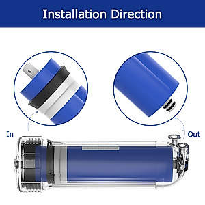 300 GPD RO Membrane Filter Replacement with Reverse Osmosis Membrane Housing, Wrench, 1/4" Quick-Connect Fitting, Check Valve, Fit Under Sink RO Home Drinking Water Filter Filtration Purifier System