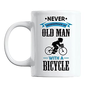 Never Underestimate an Old Man with a Bicycle Coffee & Tea Mug (11oz)