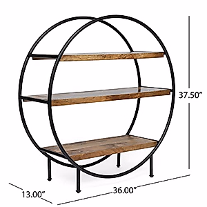 Christopher Knight 3 tier Home Shelf, Natural + Black
