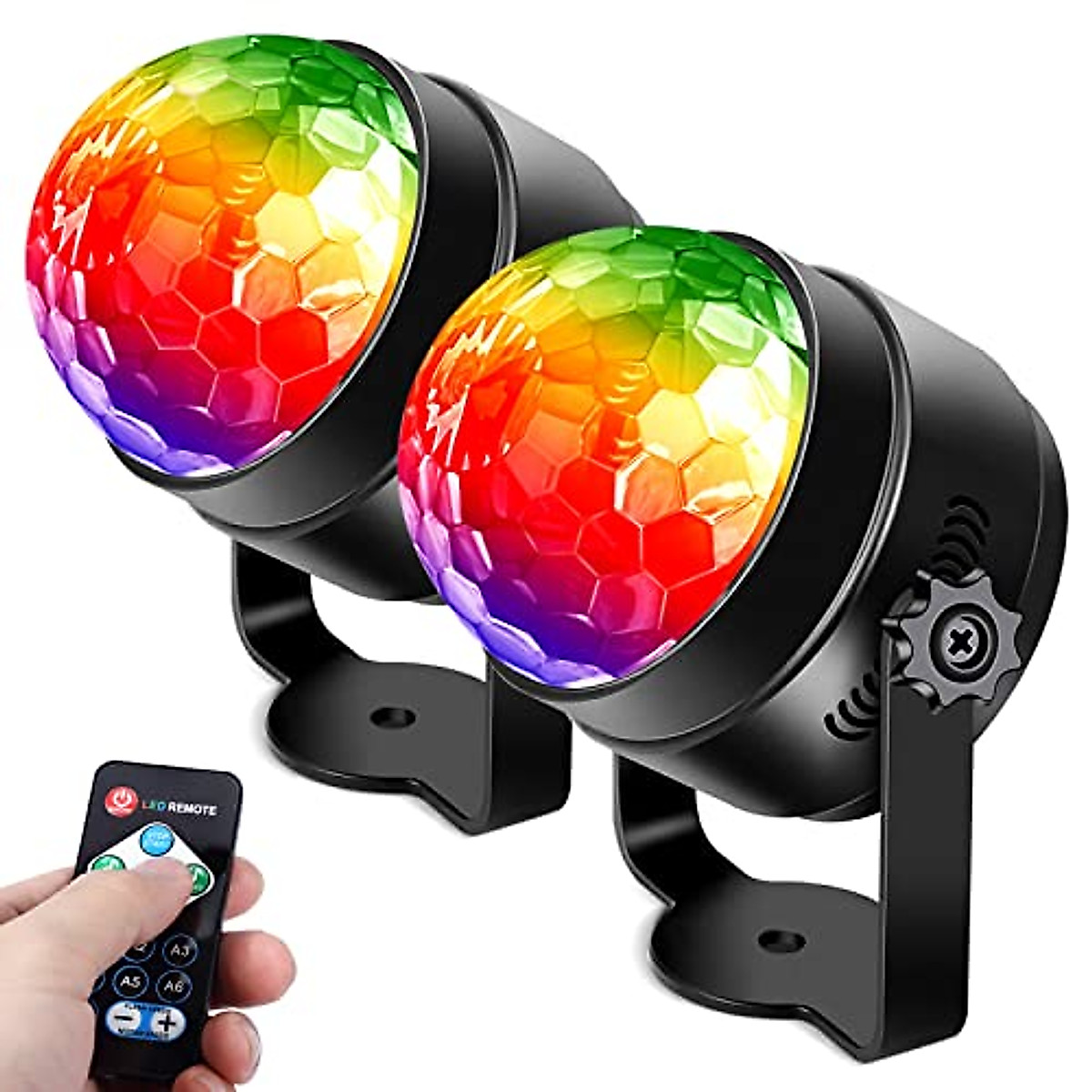 Litake Party Lights,Strobe Lights for Parties,Sound Activated Disco Ball Lights with Remote,RGB 7 Colors Changing Disco DJ Lights for Home Party Room Dance Club Xmas Birthday Wedding Show -2 Packs