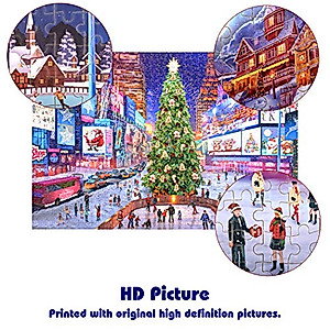 Tektalk Puzzles for Adults,Jigsaw Puzzles for Adults,Jigsaw Puzzle for Teens & Adults (1000 Piece Wooden Puzzle, Times Square in Christmas)