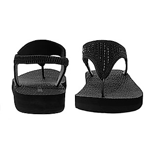 Ranberone Women's Yoga Mat Meditation Flat Sandals Black Size 8.5