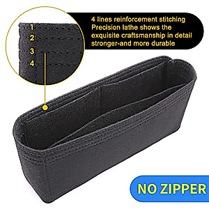 OAikor Felt Mini Purse Organizer Insert for GG Marmont Matelasse Shoulder Bag/MK Jet Set Large Saffiano Handbag Organizer Tote Liner/MJ Snapshot Pouch/TB Mini Miller Inner Bag and More (Mini, Black)