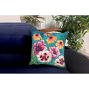 Liora Manne 7IL8S332044 Illusions Dream Indoor/Outdoor 18" Square Patio-Furniture-Pillows, Garden Multi