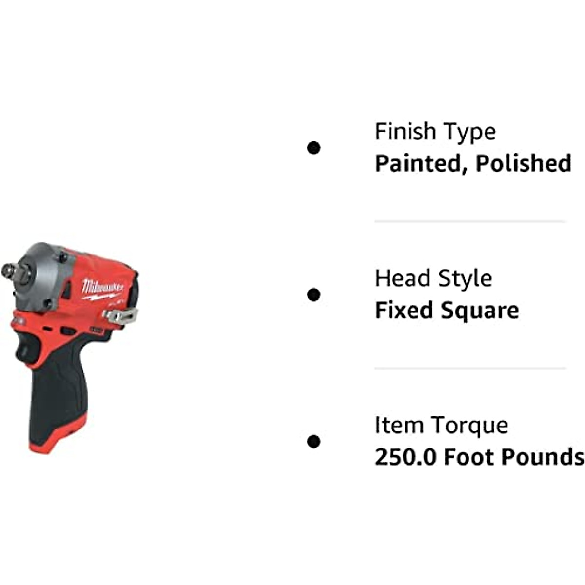 Milwaukee M12 FUEL 12V Lithium-Ion Brushless Cordless Stubby 1/2 in. Impact Wrench (Tool-Only) + Accessory