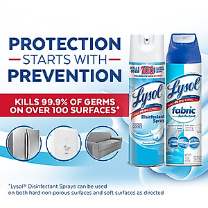 Lysol Disinfectant Spray + Fabric Disinfectant, Sanitizing and Antibacterial Spray, For Disinfecting and Deodorizing, Crisp Linen + Sundrenched Linen, 2 count (19 oz each) + 1 count (15 oz)