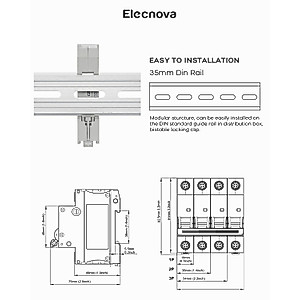 Elecnova 6-63A AC Miniature Circuit Breaker, 1 Pole 32 Amp 230V, DIN Rail Mounted Circuit Breakers, Overload, Short-Circuit Tripping, MCB, 110V / 120V Available