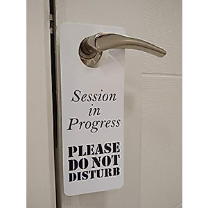 Business Design Session in Progress Please Do Not Disturb Sign, 2 Pack, Double Sided, Ideal for Offices, Online Sessions and Meetings, Online Classes, Home Offices, Recording, Clinic, Therapy