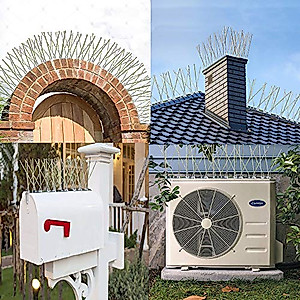PANGCH Bird Spikes for Pigeons Small Birds,Stainless Steel Bird Spikes -No More Bird Nests & Poop-Disassembled Spikes 10 Strips 10.82 Feet Coverage