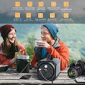 Portable Power Station 300W, 75000mAh Solar Generator (Solar Panel Not Included) with 110V Pure Sine Wave AC Outlet,USB-C PD QC 3.0 DC Output, Lithium Battery for Outdoors Camping Blackout