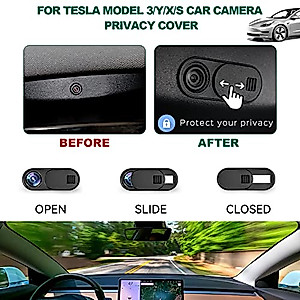 ONKENTET 6PCS Webcam Cover Slide Compatible with Tesla Model 3 Y X S 2017-2023 Accessories Car Camera Cellphone Laptop Privacy Covers Slide Frosted Interior Cabin Front Camera Thin Cover (Red)