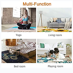 Oueoty Galaxy Space Area Rug 5x7ft/60x84in/152x213cm,Polyester Yoga Mat for Living Dining Dorm Room Bedroom Home Halloween Decor