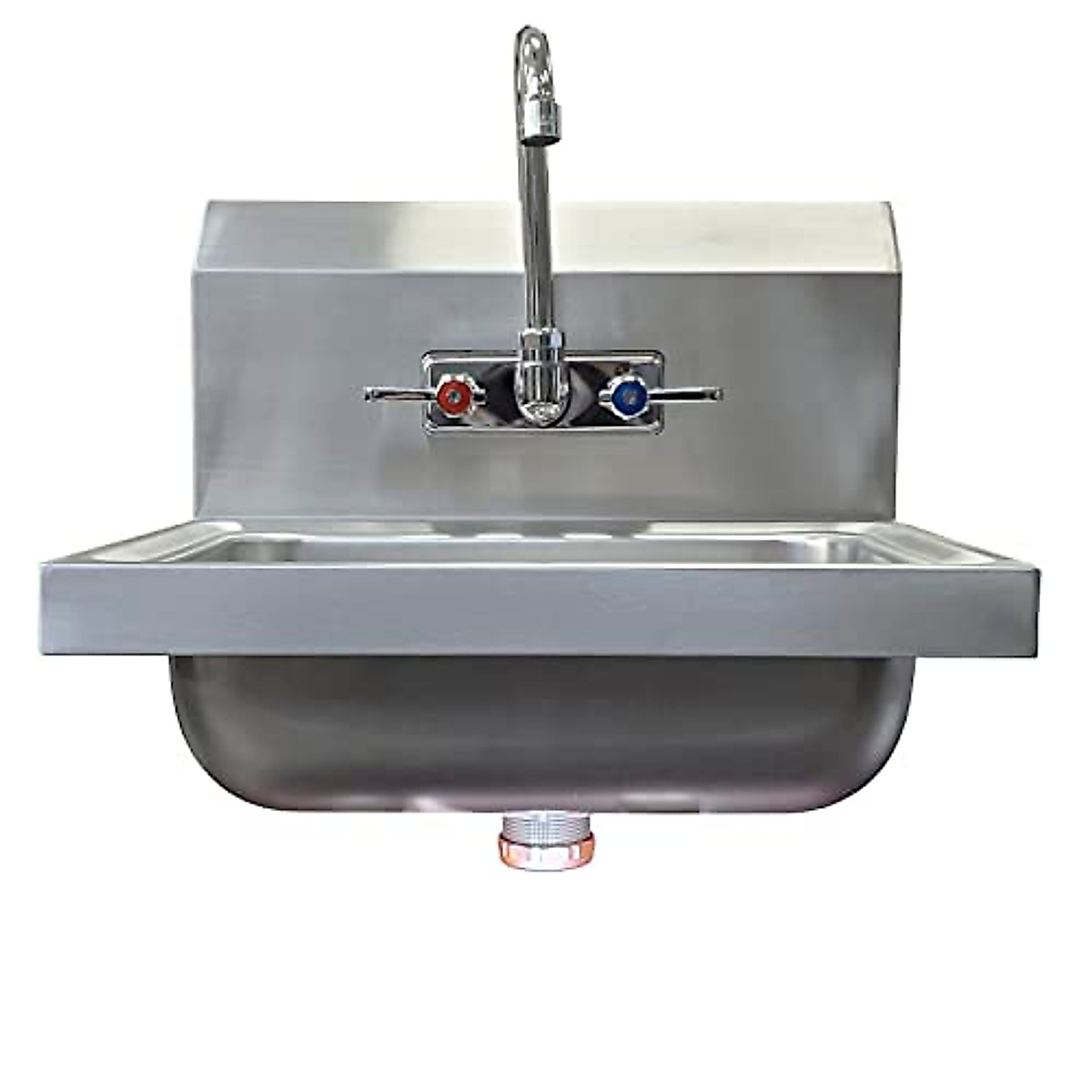 AmGood Stainless Steel Wall Mount Hand Sink | NSF | Commercial Hand Washing Basin For Restaurant, Kitchen and Home (17" x 15")