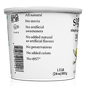 siggi’s® Icelandic Strained Nonfat Yogurt, Vanilla, 24 oz. – Thick, Protein-Rich Yogurt Snack