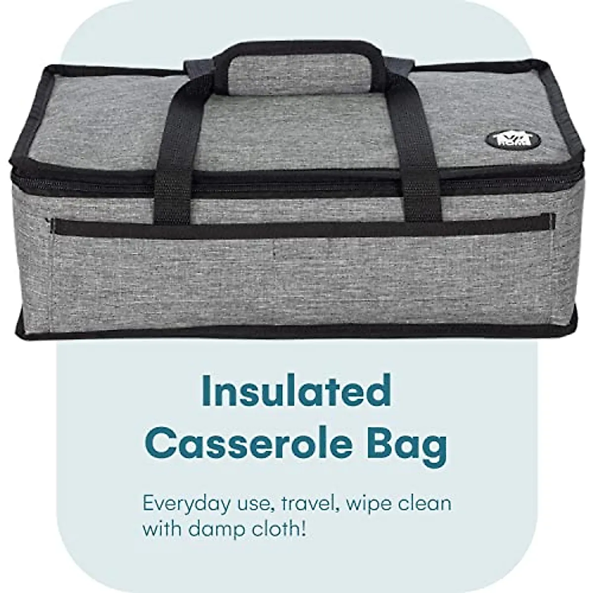 VP Home Insulated Casserole Carrier Travel Bag (Heather Gray) for Trip, Birthday Party, Mother's Day, Grocery Store, Supermarket, Outdoor Picnic etc.