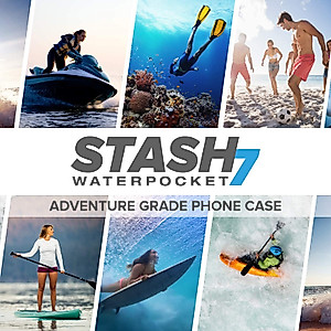 Stash7 Waterproof Phone Pouch w/Long Lanyard | IPX8 Adventure Grade Cellphone Dry Bag Case, Fits iPhone 15 Pro Max,14 Pro Max, 13 Pro Max, XS, XR, Galaxy S21, for Snorkeling, Kayaking, Cruise Orange