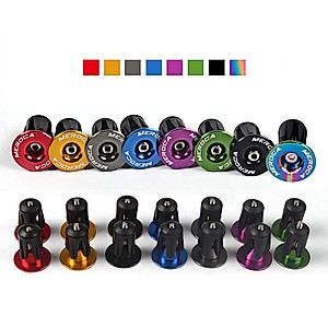 1 Pair Aluminum Bike Handlebar End Plugs Expanding Locking Bar End Caps for Road Bike Mountain Bike MTB BMX Fixie Bar End for Handlebar Grip (Red)