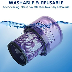 4-PACK Filter Replacements for Dyson V12 Detect Slim Cordless Vacuum and V12 Slim Vacuums - Comparable to Part 971517-01 (Excludes SV12 & V15 Vacuum Models)