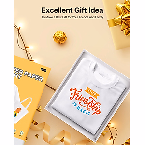 Hiipoo 10pc Light Heat Transfer Paper 8.5x11" Iron-on Transfer Paper for T-Shirt Sheets Printable and Washable Transfer Paper for Inkjet Printer