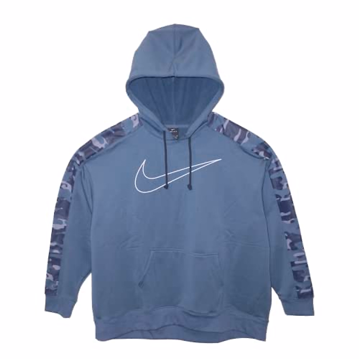 Nike Women's Oversized Therma Fleece Stretch Hoodie Camo (as1, alpha, m, regular, regular, Smokey Blue)