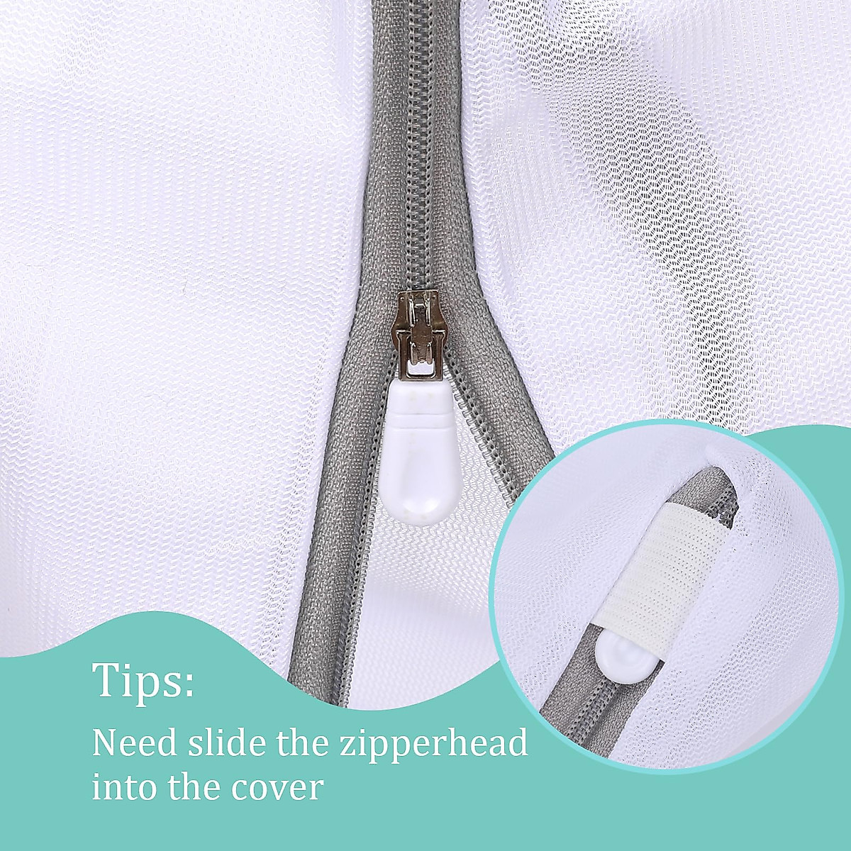 2 Pcs Mesh Laundry Bags for Washing Machine,16 X 20 Inch Fine Mesh Wash Bags with Handle,Side Widening Large Opening Zippered Clothing Washing Bag for Laundry,Blouse,Bra,Hosiery,Stocking,Underwear