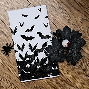 ARKENY Halloween Kitchen Towels Set of 2,Black Bats Dish Towels 18x26 Inch Drying Dishcloth,Farmhouse Home Decoration AD123