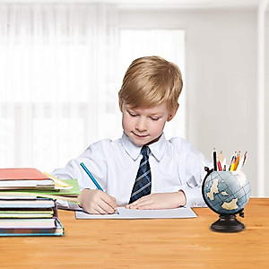 MUAMAX Globe Pen Pencil Holder for Desk Pen Organizer for Desk Desktop Organizer Pencil Cup Pot Desk Accessories for Home Office School