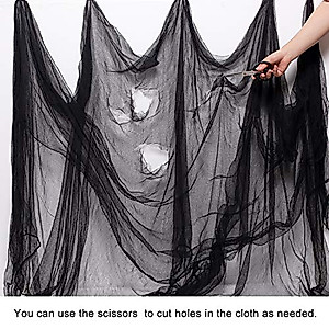 Whaline Halloween Black Creepy Cloth 276 x 87 inch Spooky Halloween Decoration for Haunted Houses Party Supplies