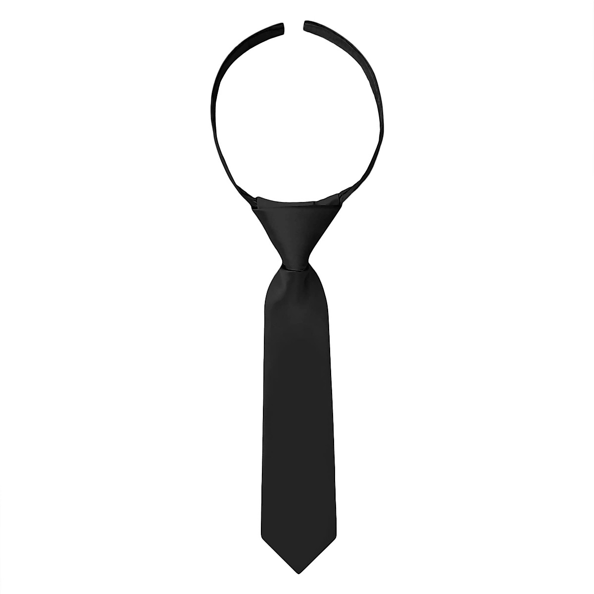Jacob Alexander Infant's Toddler's 8" Pretied Solid Color Hook and Loop Band Tie (Black)