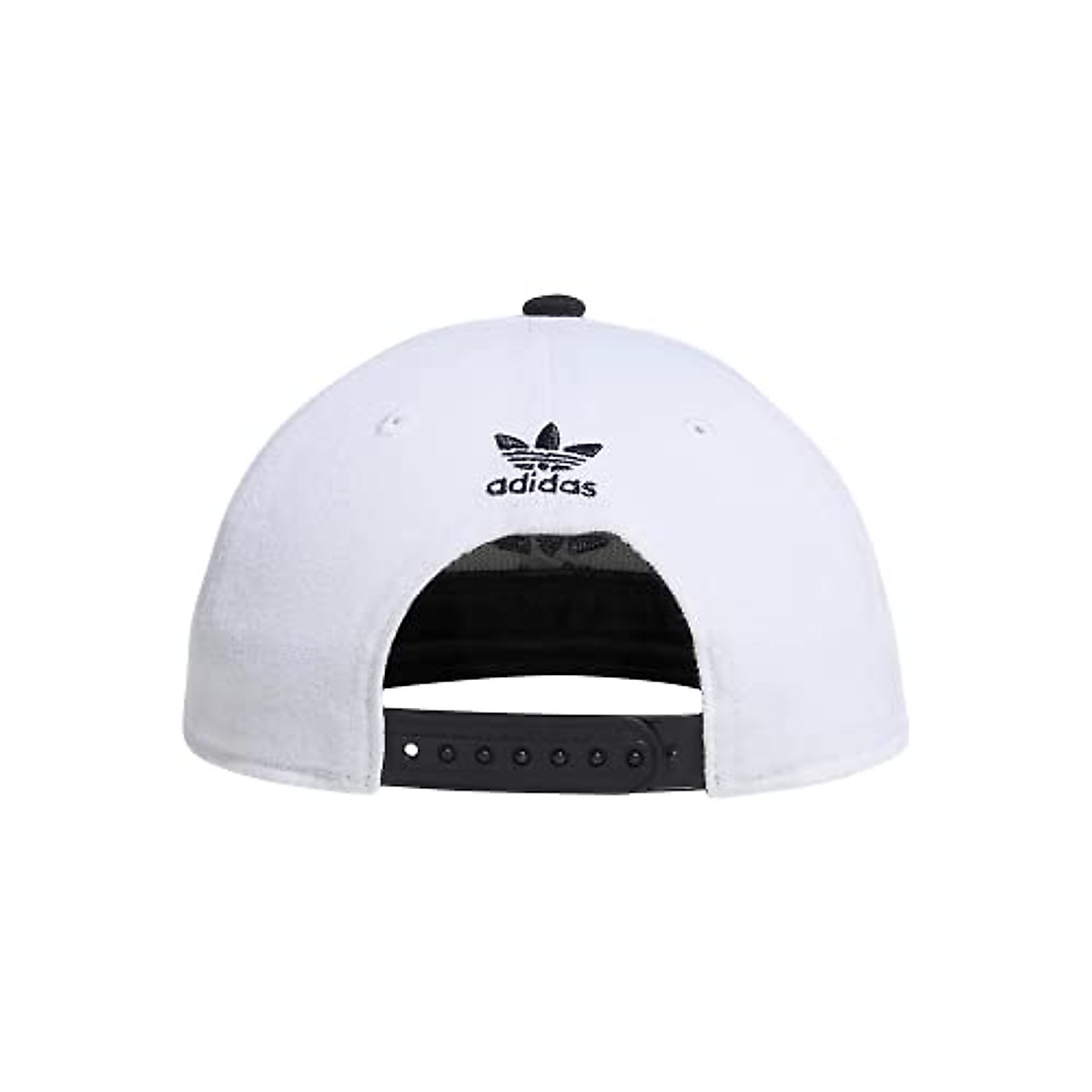 adidas Originals Kids-Boy's/Girl's Trefoil Chain Flatbrim Structured Snapback Cap, White/Black/Black, One Size