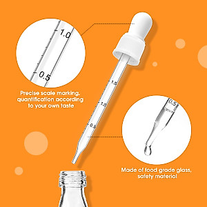 Aieve Glass Dropper Pipettes Compatible with SodaStream Bubly Drops Flavors (6 Pack)