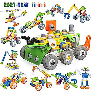 MOONTOY 175 Pieces Building Blocks STEM Toys for 4 5 6 7 8+ Year Old Boys Erector Sets Kits Building Toys for Kids Age 4-8 6-8 5-7 8-10 Creative Learning Game Engineering Stem Projects Activities Gift