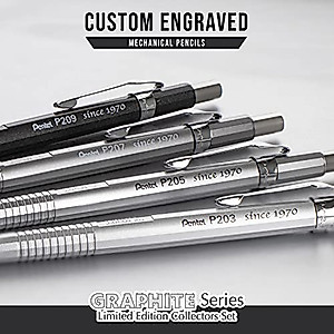 Pentel Sharp Limited Edition, Graphite Gray Box Set (0.3, 0.5, 0.7, 0.9mm) (P200GRBXSET)