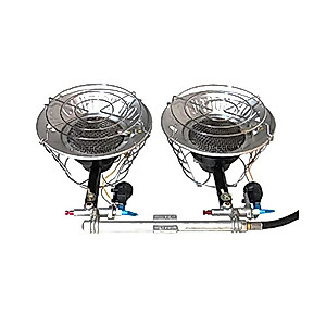 PRI Portable 30,000 BTU Outdoor Propane Tank Top Infrared Heater Double Burner Safety Shut-Off Valve & Tip-Over Switch (Propane Cylinder not Included) (TTH30)