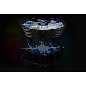 ID-COOLING DK-07i CPU Cooler for LGA1700, 60mm Height Low-Profile CPU Air Cooler with Aluminum Fins, Rainbow RGB Lighting, 120mm PWM Fan, Thermal Compound Included, TDP 125W