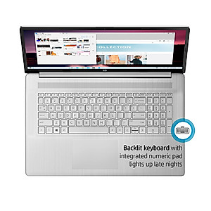 hp Newest Pavilion Laptop, 17.3" HD+ Touchscreen (1600 x 900), 12th Gen Intel Core i7-1255U 10 Core Processor, 64GB RAM, 2TB SSD, Backlit Keyboard, Numeric Keypad, Windows 11 Home, Silver