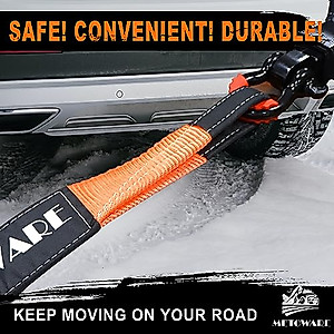 METOWARE Heavy Duty Tow Strap Recovery Kit - 3" x 20ft(35,000lbs) Tree Saver Winch Strap + 3/4" D Ring Shackles(2pcs) + Storage Bag - Truck, SUV, ATV Off Road Towing Strap Kit