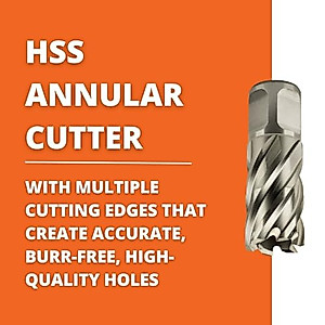 Jancy Slugger by Fein - HSS Nova Annular Cutter with Pilot Pin - 3/4" Straight Shank, 1" Depth, 5/8" Diameter - 63134158041