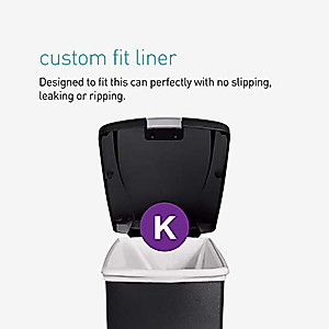 simplehuman 40 Liter / 10.6 Gallon Slim Kitchen Step Trash Can With Secure Slide Lock, Black Plastic