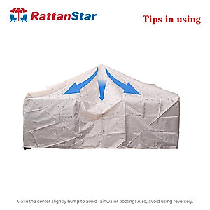 Patio Furniture Covers Outdoor Furniture Covers for Patio Furniture Waterproof Patio Set Cover fit for Patio Sectional Sofa Set Outdoor Dining Set, Khaki (83 x 83 x 28)