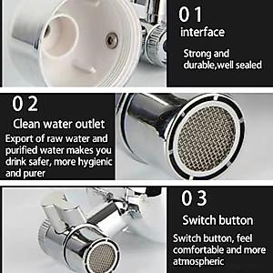 CJGS Stainless-Steel Faucet Water Filter - Water Filter, Tap Water Filter, Fits for Standard Universal Interface,ater Filter Taps-No Need for Electricity, Durable