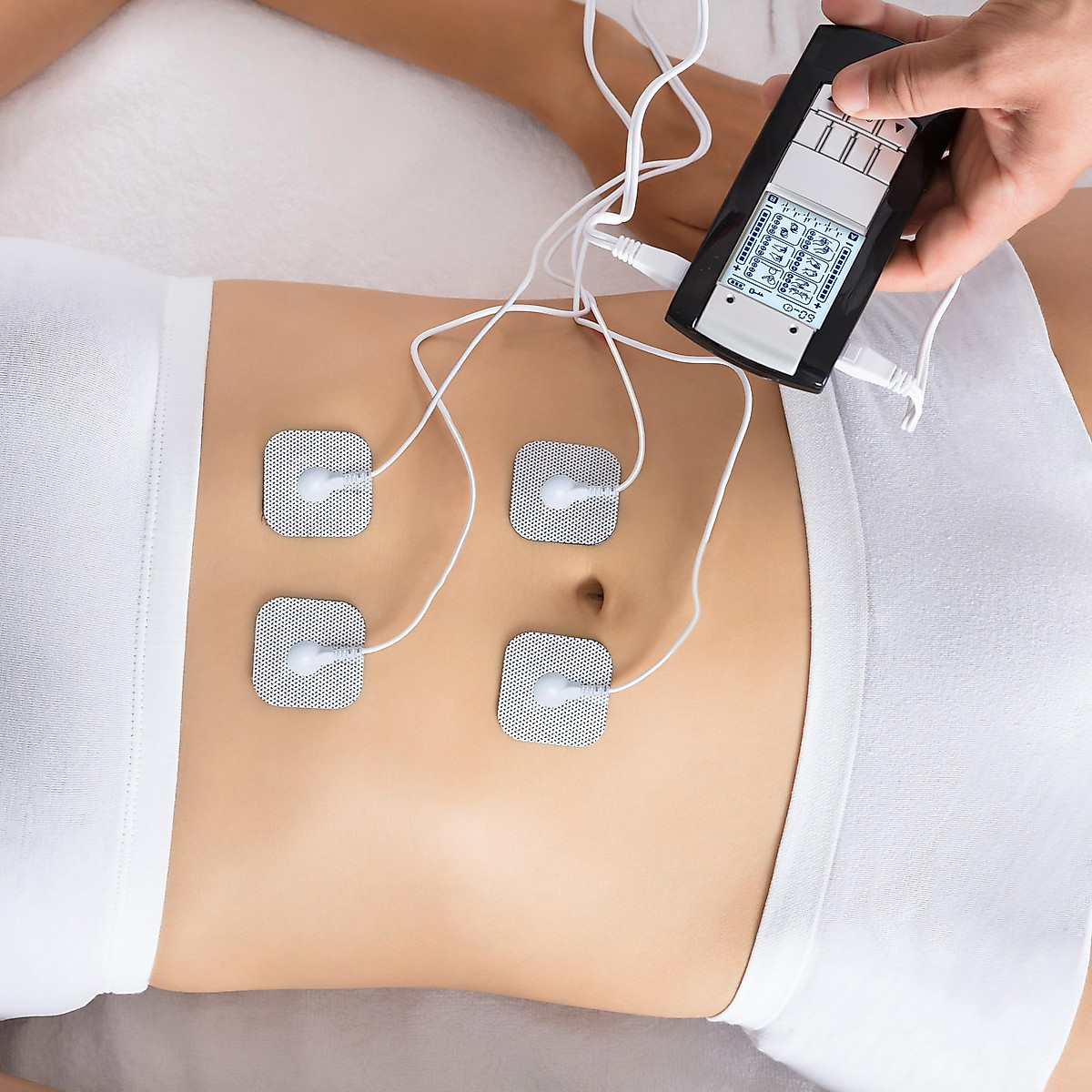 LotFancy TENS Unit Replacement Pads, 40 Pcs 2x2 Snap Electrodes Pads, Reusable Tens Pads for EMS Muscle Stimulator, Using 3.5mm Snap Connector