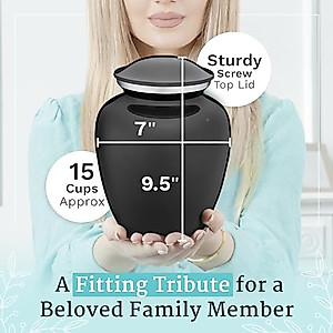 GetUrns - Embrace Doves Urns for Human Ashes, Cremation Urns for Adult Ashes Men & Women, Cremation Urn for Home, Vault, or Niche, 200 cu. in., Custom Single Engraving, Charcoal