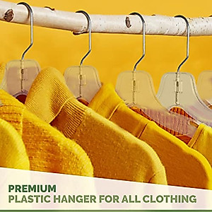 Clear Plastic Crystal Hangers for Clothes - Space Saving Heavy Duty - Durable Shirt & Coat Closet Hangers Dress Hangers, 12 Pack